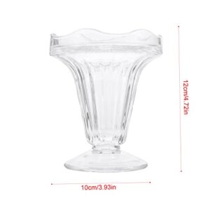 OKUMEYR Ice Cream Cup Cups for Glasses Clear Trifle Bowl Glass Footed Tulip Bowls Glass Sundae Cups Dessert Appetizer Cup Glass Transparent Footed Yogurt Bowl Glass Ice Cream Dishes