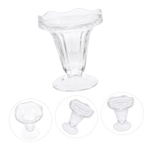 OKUMEYR Ice Cream Cup Cups for Glasses Clear Trifle Bowl Glass Footed Tulip Bowls Glass Sundae Cups Dessert Appetizer Cup Glass Transparent Footed Yogurt Bowl Glass Ice Cream Dishes