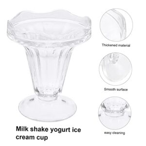 OKUMEYR Ice Cream Cup Cups for Glasses Clear Trifle Bowl Glass Footed Tulip Bowls Glass Sundae Cups Dessert Appetizer Cup Glass Transparent Footed Yogurt Bowl Glass Ice Cream Dishes