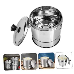 FELTECHELECTR Stainless Steel Rice Steamer Dumpling Steamer Lunch Box Containers Commercial Rice Cooker Rice Serving Bucket Sushi Rice Container Steam Baskets Dumpling Rice Barrel Home Supplies