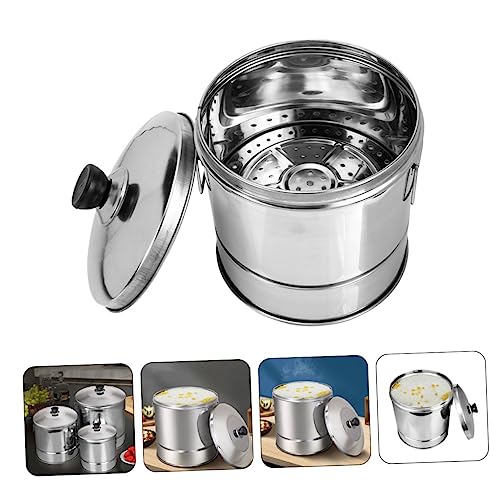 FELTECHELECTR Stainless Steel Rice Steamer Dumpling Steamer Lunch Box Containers Commercial Rice Cooker Rice Serving Bucket Sushi Rice Container Steam Baskets Dumpling Rice Barrel Home Supplies