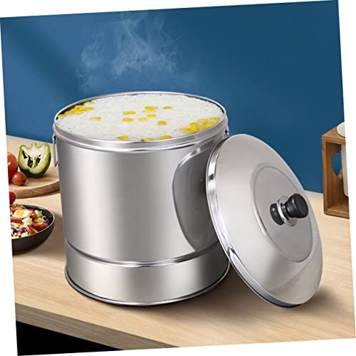 FELTECHELECTR Stainless Steel Rice Steamer Dumpling Steamer Lunch Box Containers Commercial Rice Cooker Rice Serving Bucket Sushi Rice Container Steam Baskets Dumpling Rice Barrel Home Supplies