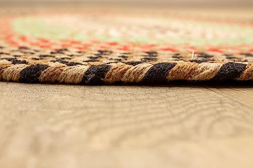 Super Area Rugs Oval 4' X 6' Earthtone Oval Braided Rug - Use as Living Room Rugs, Bedroom Rugs, Dining Room Rugs - Reversible - Rustic - Country - Primitive - Farmhouse Decor Rug