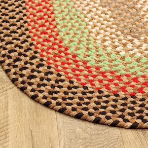 Super Area Rugs Oval 4' X 6' Earthtone Oval Braided Rug - Use as Living Room Rugs, Bedroom Rugs, Dining Room Rugs - Reversible - Rustic - Country - Primitive - Farmhouse Decor Rug