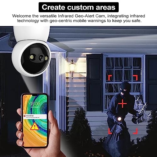 WiFi Camera Indoor Security Camera 2K 5GHz & 2.4GHz 360°Wireless WiFi Cameras for Baby/Elder/Dog/Pet Motion Detection, Audible Alarm, Easy Installation, Compatible with Alexa (1Pcs)