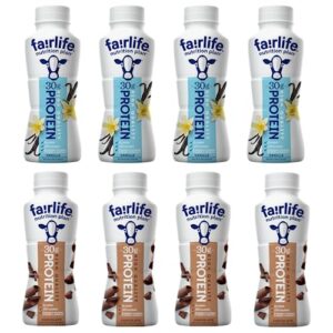 fairlife high protein nutrition plan protein shake assorted variety sampler - 11.5 fl oz (8-pack)