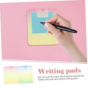 Misti Stamping Tool 4 Pcs Plate Clamp Paper File Organizer Teacher Clipboard Plastic Sketch Board Writing Base Plate Exam Paper Clips Acrylic Bottom Plate Office White Hardboard