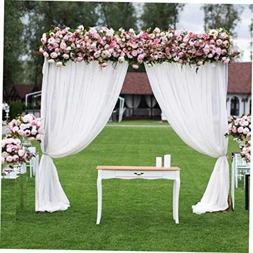 Garneck 2pcs Chiffon Backdrop Curtain White Decor Wedding Dresses for Bride White Wedding Dresses for Bride Arch for Wedding Ceremony Engagement Wedding Sheer Curtains Chiffon Drapery Veil