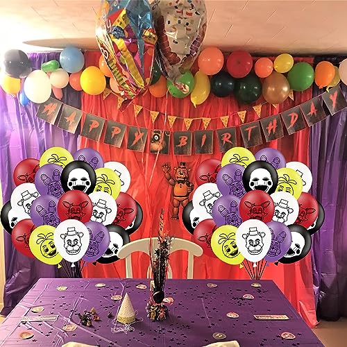 Five Nights Party Supplies, 40pcs Five Night Theme Birthday Party Latex Balloons Party Favors, Five Nights Party Decorations