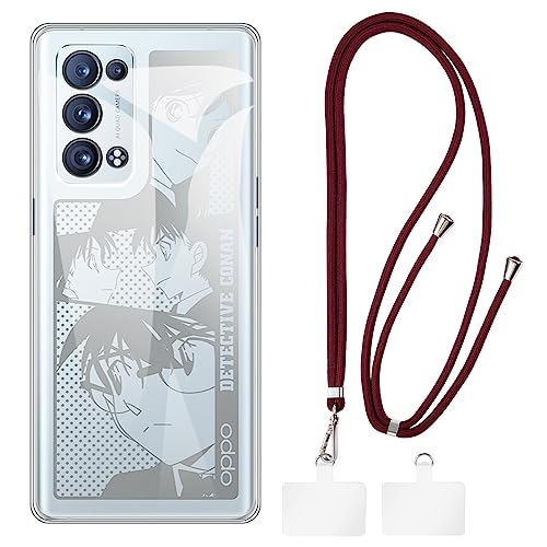 Shantime Oppo Reno 6 Pro+ 5G Case + Universal Mobile Phone Lanyards, Neck/Crossbody Soft Strap Silicone TPU Cover Bumper Shell for Oppo Reno 6 Pro Plus 5G (6.55”)