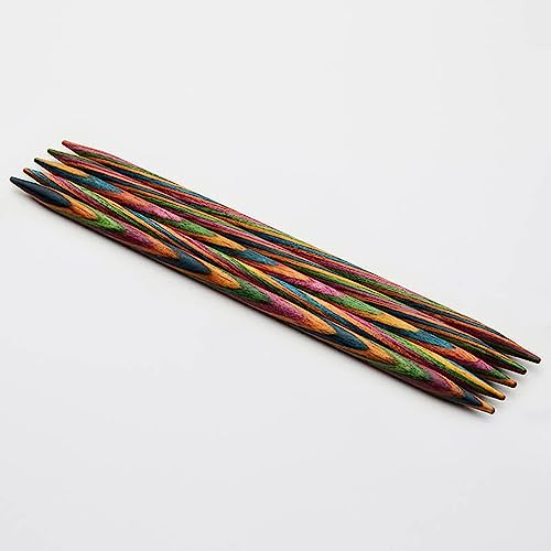 Yarn Ave Knit Pro Symfonie Birch Wood Colorful Double Pointed Needles, 6''/8'' 2.0-8.0mm Hand Knitting Pins for Socks Mittens Hats Necks Baby Projects Scarfs (6''-15CM, 3.75mm (US 5))