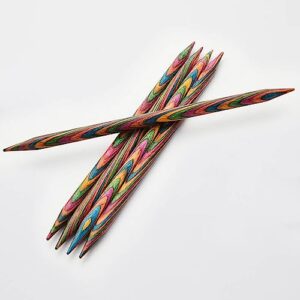 Yarn Ave Knit Pro Symfonie Birch Wood Colorful Double Pointed Needles, 6''/8'' 2.0-8.0mm Hand Knitting Pins for Socks Mittens Hats Necks Baby Projects Scarfs (6''-15CM, 3.75mm (US 5))