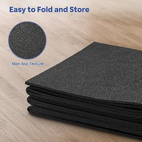 ETUST Treadmill Mat, Foldable Exercise Equipment Mat Non-Slip Durable Exercise Bike Mat High Density Fitness Workout Mats for Home Gym Hardwood Floors Carpet Protection