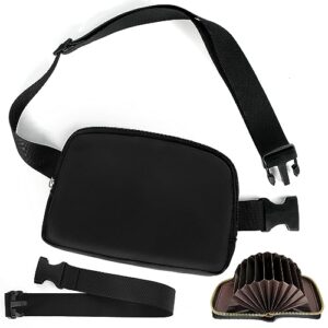 convertible fanny packs for women men with mini card wallets, fashion crossbody bags for women men trendy, convertible waist pack belt bag sling bag shoulder bag with shoulder strap extension belt