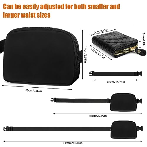 Convertible Fanny Packs For Women Men with Mini Card Wallets, Fashion Crossbody Bags for Women Men Trendy, Convertible Waist Pack Belt Bag Sling Bag Shoulder Bag with Shoulder Strap Extension Belt