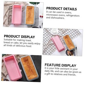 VILLCASE Silicone Baking 1pc Rectangular Silicone Mold De Para Gelatinas Mini Saucepan Silicone Loaf Pan Silicone Cake Mould Baking Tin Bread Loaf Pan Silica Gel Pink Bread Mould Household