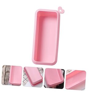 VILLCASE Silicone Baking 1pc Rectangular Silicone Mold De Para Gelatinas Mini Saucepan Silicone Loaf Pan Silicone Cake Mould Baking Tin Bread Loaf Pan Silica Gel Pink Bread Mould Household