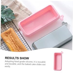 VILLCASE Silicone Baking 1pc Rectangular Silicone Mold De Para Gelatinas Mini Saucepan Silicone Loaf Pan Silicone Cake Mould Baking Tin Bread Loaf Pan Silica Gel Pink Bread Mould Household