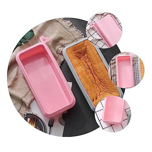 VILLCASE Silicone Baking 1pc Rectangular Silicone Mold De Para Gelatinas Mini Saucepan Silicone Loaf Pan Silicone Cake Mould Baking Tin Bread Loaf Pan Silica Gel Pink Bread Mould Household