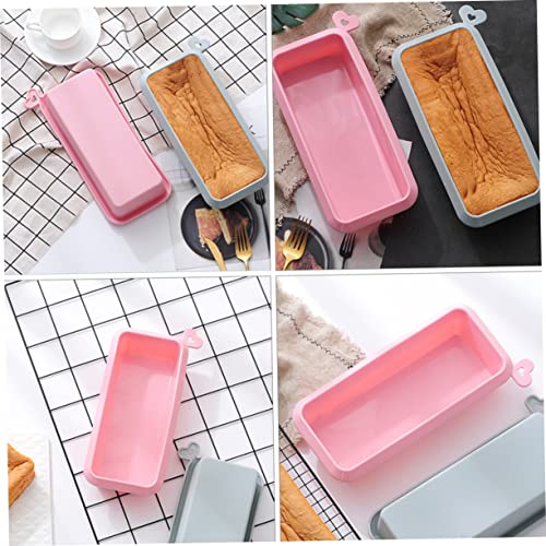 VILLCASE Silicone Baking 1pc Rectangular Silicone Mold De Para Gelatinas Mini Saucepan Silicone Loaf Pan Silicone Cake Mould Baking Tin Bread Loaf Pan Silica Gel Pink Bread Mould Household