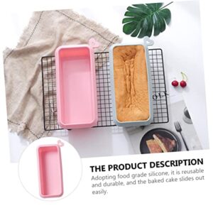 VILLCASE Silicone Baking 1pc Rectangular Silicone Mold De Para Gelatinas Mini Saucepan Silicone Loaf Pan Silicone Cake Mould Baking Tin Bread Loaf Pan Silica Gel Pink Bread Mould Household