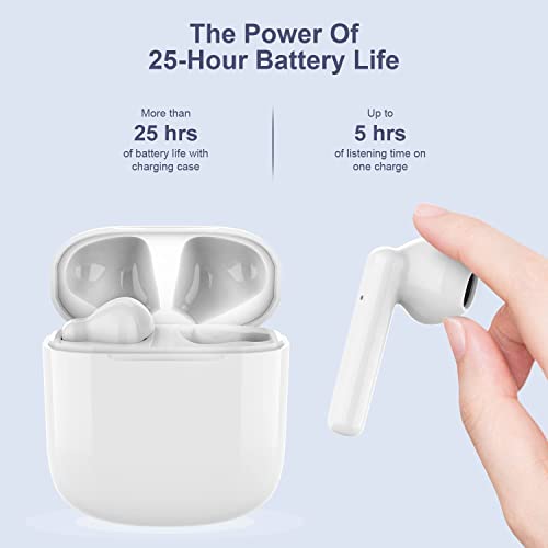 Wireless Earbuds,Bluetooth 5.0 Noise Cancelling Earbuds, 30H Playtime, Hi-Fi Stereo Audio Earbuds with Mics, IPX5 Waterproof, Touch Control, Type-C Quick Charging Case