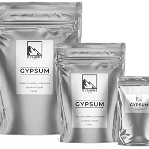 Gypsum Powder for Mushroom Substrate, Soil Amendment (Calcium Sulfate Dihydrate), 97% Calcium Sulfate 22.5% Calcium (Ca) 18% Sulfur (S) Packaged in HEPA Enclosure | 5 lbs