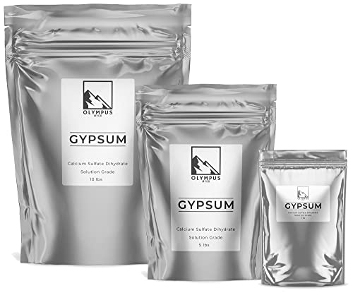 Gypsum Powder for Mushroom Substrate, Soil Amendment (Calcium Sulfate Dihydrate), 97% Calcium Sulfate 22.5% Calcium (Ca) 18% Sulfur (S) Packaged in HEPA Enclosure | 5 lbs