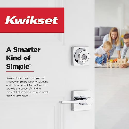 Kwikset Henley Front Entry Door Handleset and Deadbolt with Interior Reversible Lever, Featuring SmartKey Re-Key Security Technology with Microban Protection in Satin Nickel