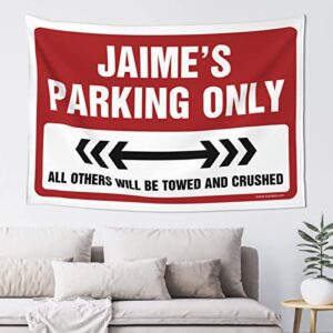 man cave rules jaime's parking only tapestry space decor vintage decor (size : 75x100cm)