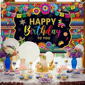 7 * 5ft Mexican Fiesta Themed Happy Birthday Backdrop Mexico Cinco De Mayo Party Decorations Fiesta Banner Carnival Supplies Photo Booth Background