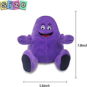 ZXQJRAQ Grimace Plush - 8inch Grimace Plush Plushie Toys for Fans Gift - Cute & Soft Stuffed Figure Doll for Kids and Adults (A)