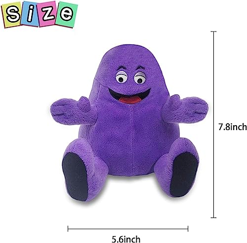 ZXQJRAQ Grimace Plush - 8inch Grimace Plush Plushie Toys for Fans Gift - Cute & Soft Stuffed Figure Doll for Kids and Adults (A)