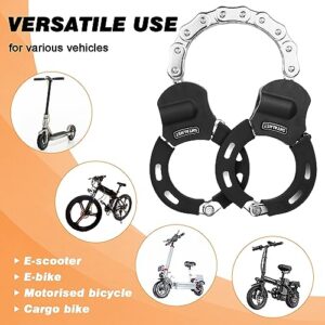 Scooter Lock, Electric Scooter Locks Anti Theft, Heavy Duty Anti-Theft Chain Lock with Keys for E-Bike, Motorcycle, Electric Scooters, Segway Ninebot and NIU (Black)