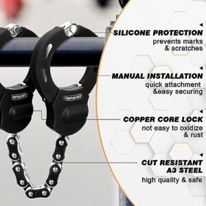 Scooter Lock, Electric Scooter Locks Anti Theft, Heavy Duty Anti-Theft Chain Lock with Keys for E-Bike, Motorcycle, Electric Scooters, Segway Ninebot and NIU (Black)