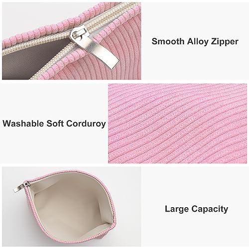 SANYETS Makeup Bag, Cosmetic Bags for Women, Cosmetic Bag for Purse, Small Makeup Bag, Mini Makeup Bag, Small Pouch, Pink Makeup Bag, Cute Preppy Things Aesthetic Stuff