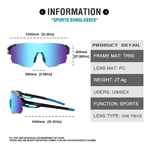 EYFA Sports Baseball Polarized Sunglasses, UV400 Protection Sun Glasses For Kids Men Women Youth Cool Polarized Sunglasses (sky blue)