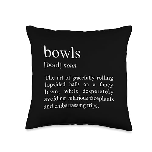 Funny Lawn Bowler Bowls Apparel Definition-Lawn Bowling Lover Throw Pillow, 16x16, Multicolor