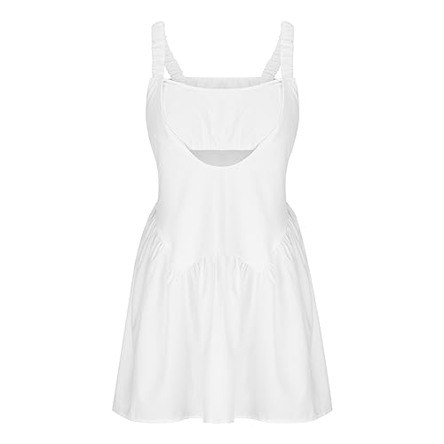 Corset Dress for Women A Line Summer Dresses for Women 2023 FP Dupes Hot Shot Dress with Built in Bra and Shorts Sun Dresses Tennis Golf Athletic Workout Y2K Sleeveless Dress Womens Boho Dresses L