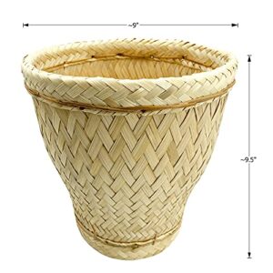 PANWA Combo Sticky Rice Cooking Set Aluminum Cook Pot Diameter 8 1/2" (22 cm) Thai Bamboo“Village Vintage” Steamer Basket 9 Inch Diameter with 24’’ Cheesecloth, and Kratip Container Chocolate Toned