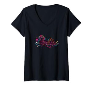 barbie - scary flowers v-neck t-shirt