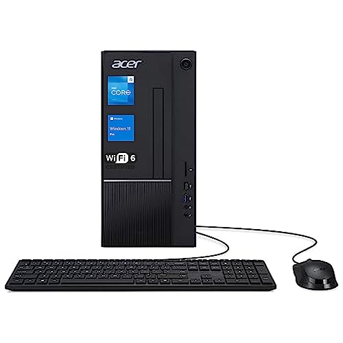 acer Aspire Newest 13th Generation i5 Business Tower Desktop Computer, 13th Gen Intel Core i5-13400, 32GB RAM, 1TB SSD, Wi-Fi 6, HDMI, Wired Keyboard and Mouse, Windows 11 Pro, Black