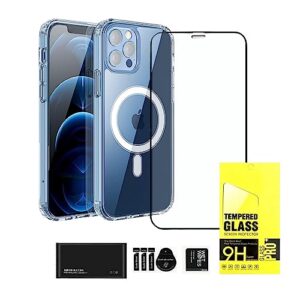 casefreak 2-in-1 clear case i13 mini with magnetic ring mag-safe compatible slim protective case + screen protector anti-fingerprint for iphone 13 mini (5.4")