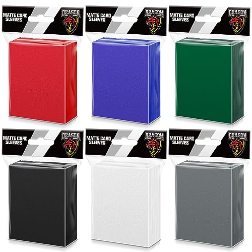 600PCS Card Sleeves for Collectable Gaming Cards, Matte Card Protectors Sleeves for Baseball Cards, Game Cards and Trading Cards (6 Colors)