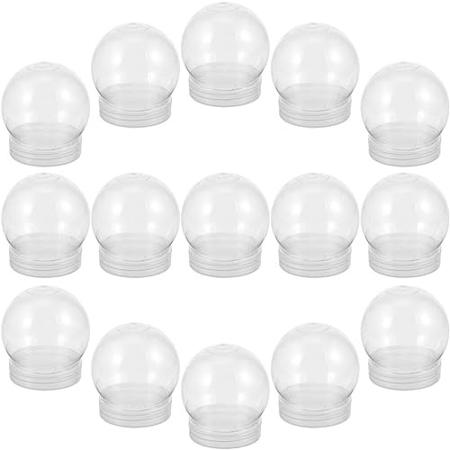 BESTOYARD 15 Pack 4 inch Snow Globes DIY Snow Globes Clear Plastic Water Globe with Screw Off Cap Water Globe Jar for DIY Crafts Christmas Home Decoration Snow Globe Kit