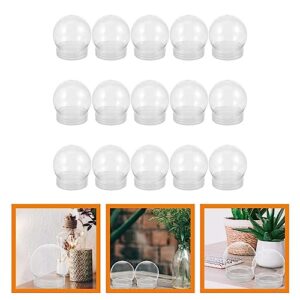 BESTOYARD 15 Pack 4 inch Snow Globes DIY Snow Globes Clear Plastic Water Globe with Screw Off Cap Water Globe Jar for DIY Crafts Christmas Home Decoration Snow Globe Kit