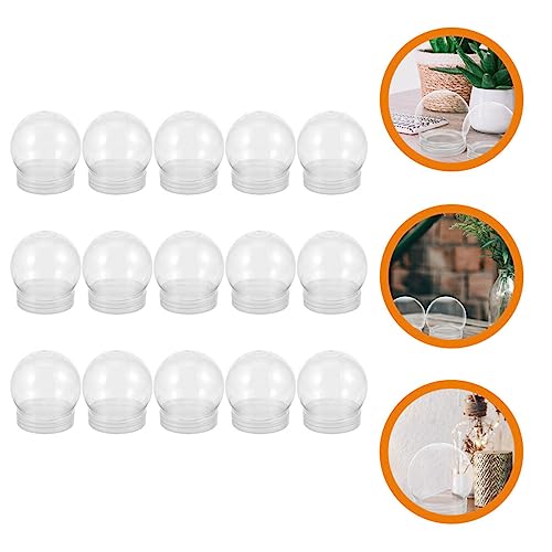 BESTOYARD 15 Pack 4 inch Snow Globes DIY Snow Globes Clear Plastic Water Globe with Screw Off Cap Water Globe Jar for DIY Crafts Christmas Home Decoration Snow Globe Kit