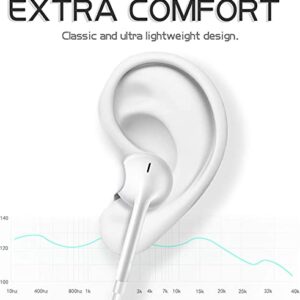 2 Pack Earbuds Headphones Wired Earphones with Microphone and Volume Control, Compatible with iPhone 14/13/12 Pro Max/Xs Max/XR/X/8/7 Plus