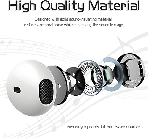 2 Pack Earbuds Headphones Wired Earphones with Microphone and Volume Control, Compatible with iPhone 14/13/12 Pro Max/Xs Max/XR/X/8/7 Plus