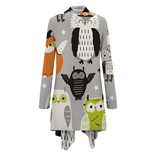 Halloween Cardigan Skeleton Plus Size Shirts Pumpkin Long Sleeve Sweater 2023 Fall Clothing Lightweight Front Open Tops